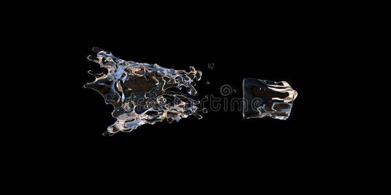 Real Water Splash with Ice Cube 3D Rendered Image Stock Illustration ...