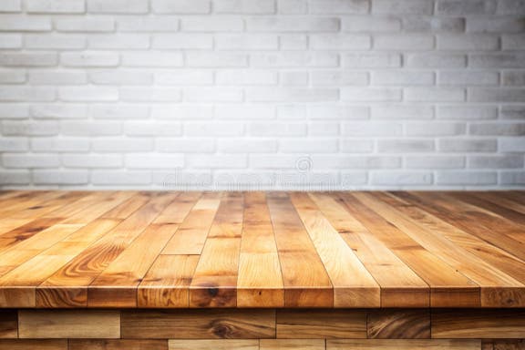 Real Wood Table Top Texture on White Wall Room Background.for Create ...
