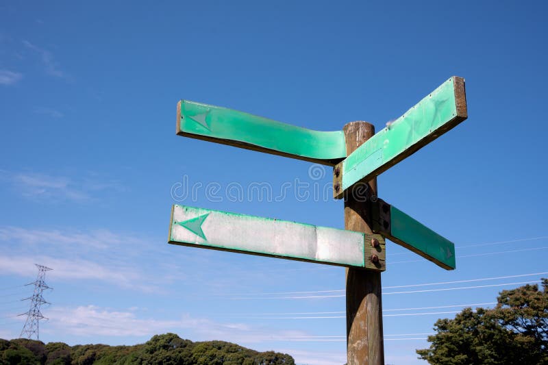 Real Wooden Direction Sign Post Stock Image - Image of actual ...