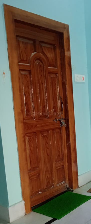 Real Wooden Door Stylish Design Stock Image - Image of door, wooden ...