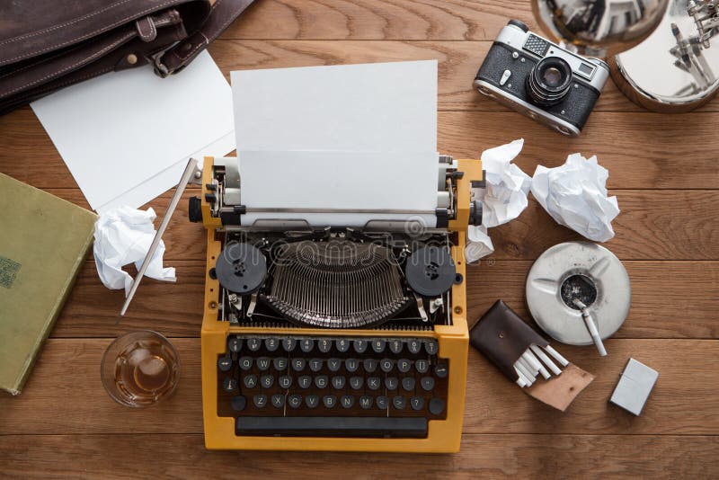 Real writer`s table stock image. Image of cyrillic, ideas - 84513799