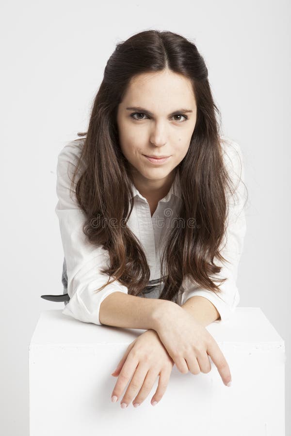 Real Young Woman Looking In A Mirror Stock Image - Image of freshness ...