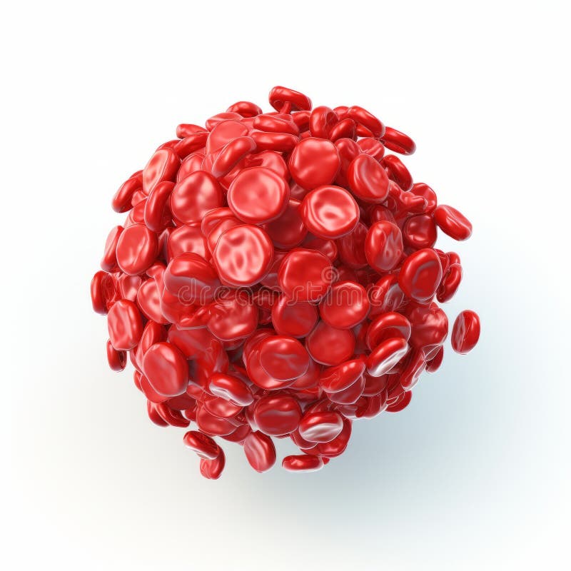 Realistic 3d Blood Cell Sphere Illustration on White Background Stock ...