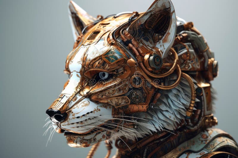 Rococo Robot Hyena: a Glowing Ultradetailed Masterpiece Stock ...