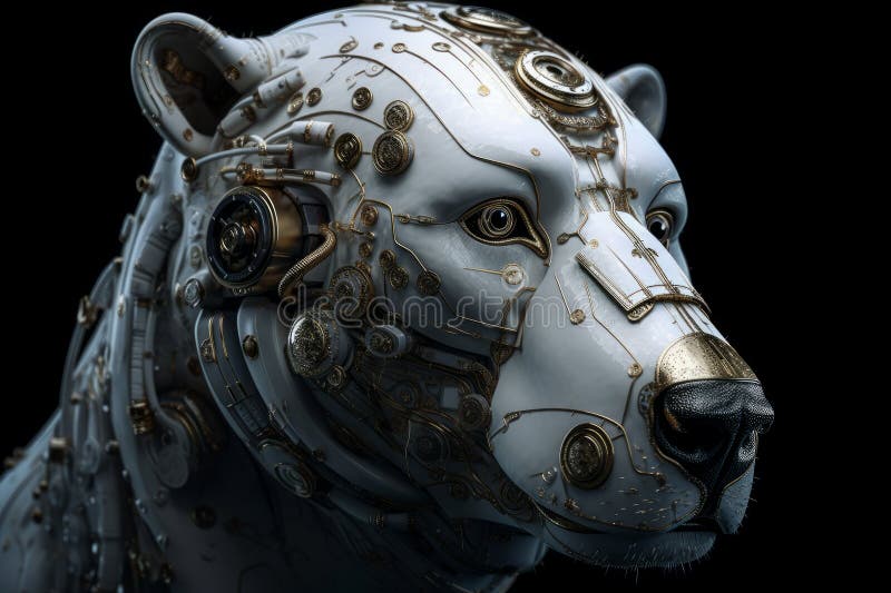 Rococo Robot Hyena: a Glowing Ultradetailed Masterpiece Stock ...