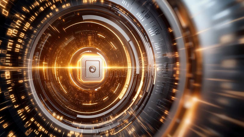 Realistic Abstract Cybersecurity Concepts Featuring a Futuristic ...