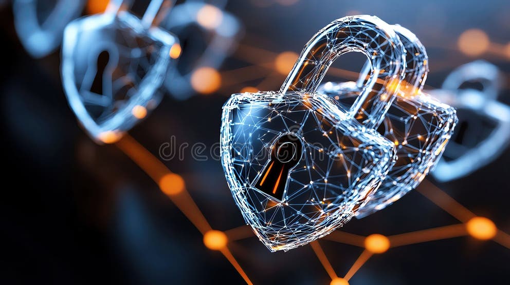 Realistic Abstract Cybersecurity Concepts Styled with Glowing Locks and ...