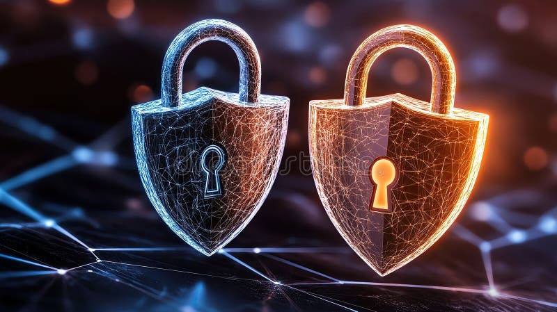 Realistic Abstract Cybersecurity Concepts Styled with Glowing Locks and ...
