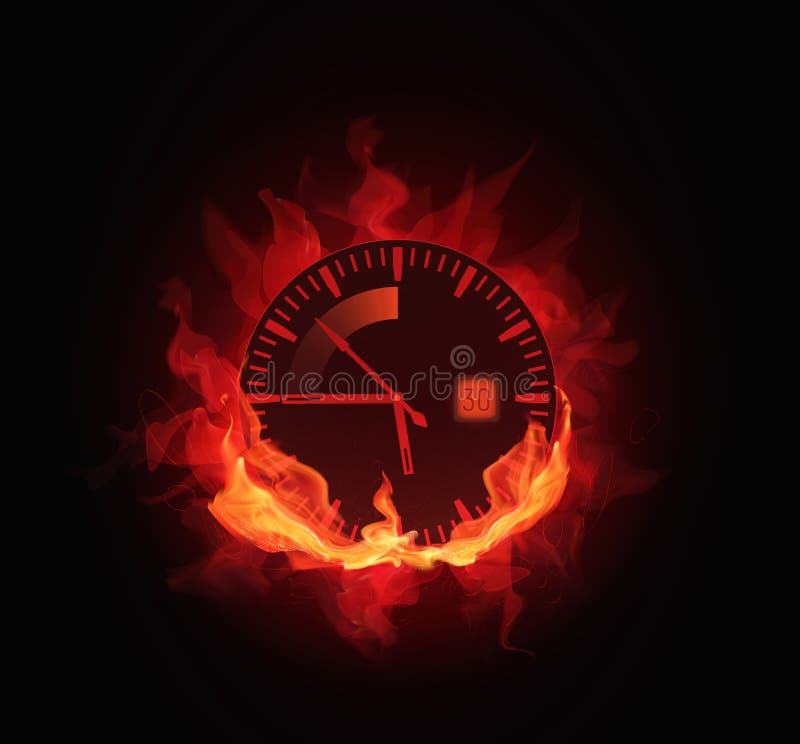 Fire clock stock illustration. Illustration of fire - 104074113