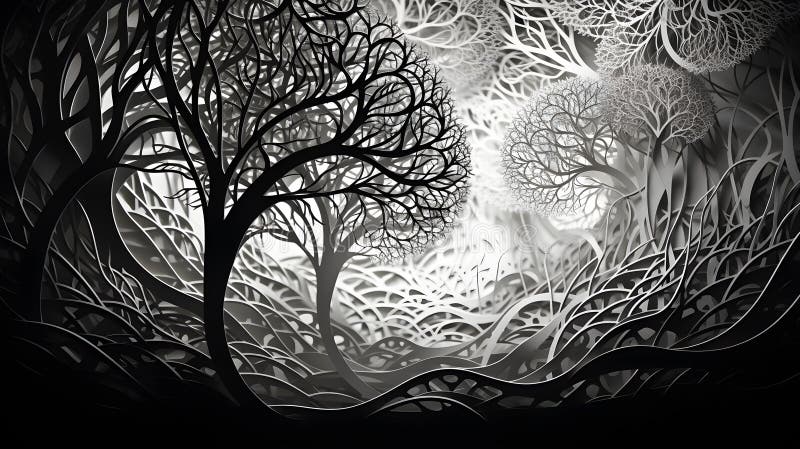 Realistic and Abstract Papercut Masterpiece Stock Illustration ...
