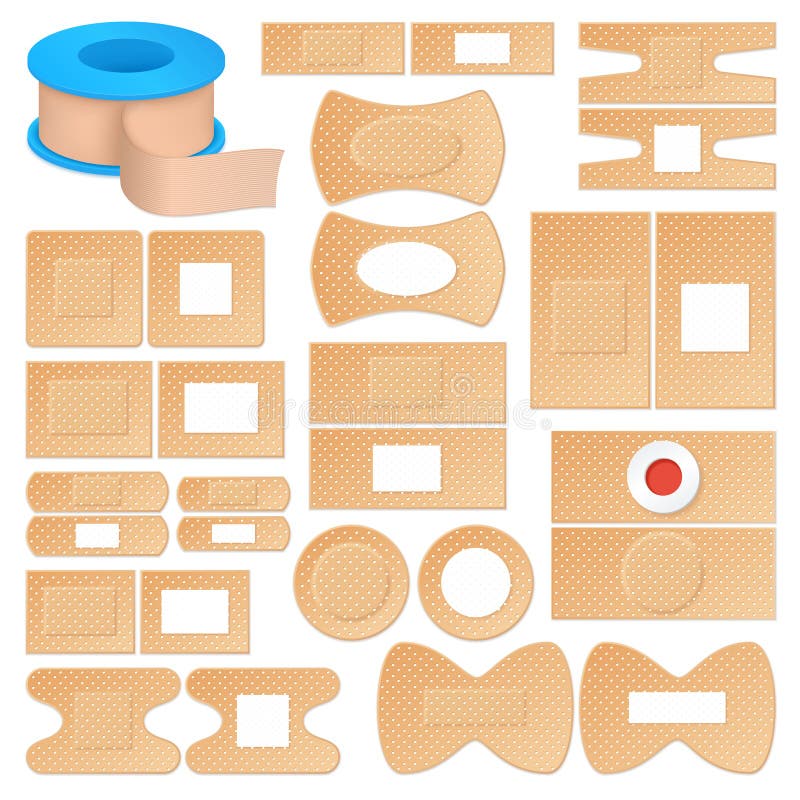 Realistic Adhesive Plasters Set Stock Vector - Illustration of ...