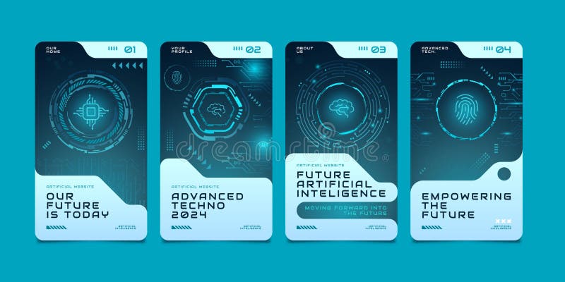 Realistic AI App Design Template Collection Stock Photo - Image of ...