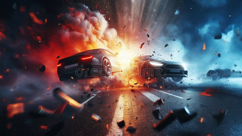 Highway Explosion - AI Generated Illustration, Realistic Stock ...