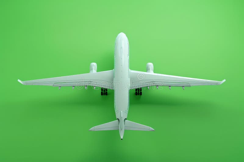Realistic Airplane is Flying Vector Illustration on Green Screen ...