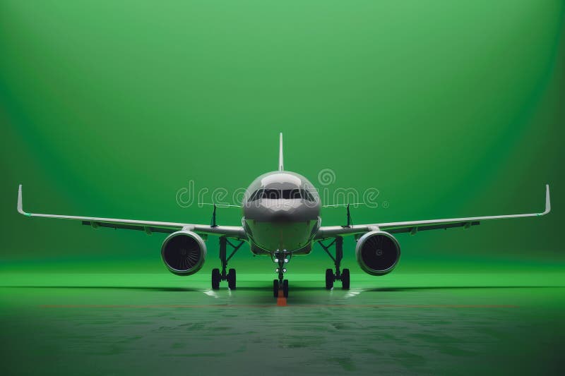 Realistic Airplane is Flying Vector Illustration on Green Screen ...