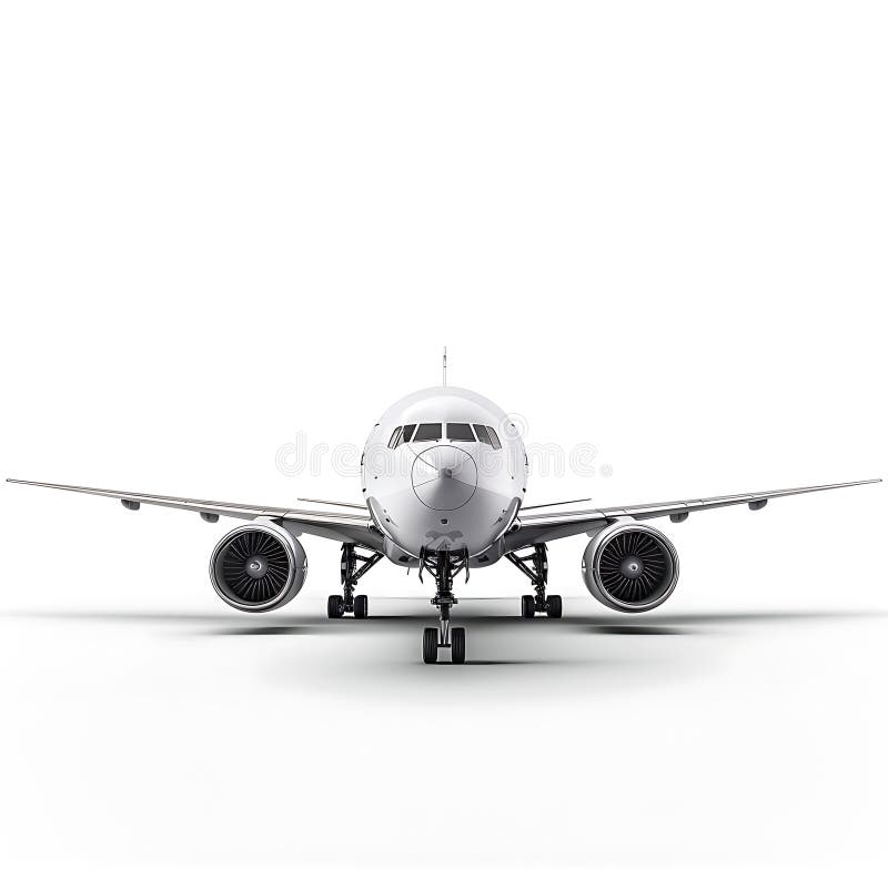 A Realistic Airplane Presentation Against a White Backdrop Stock ...