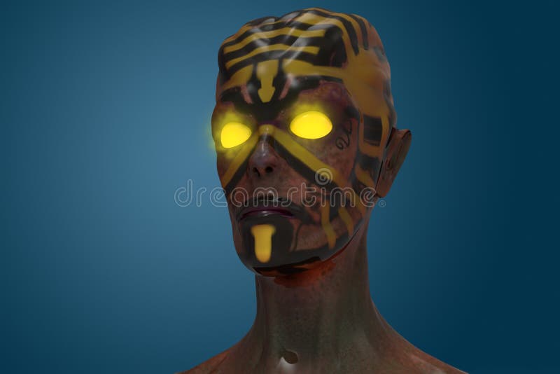 Realistic Alien. 3D Digital Illustration. Stock Illustration ...