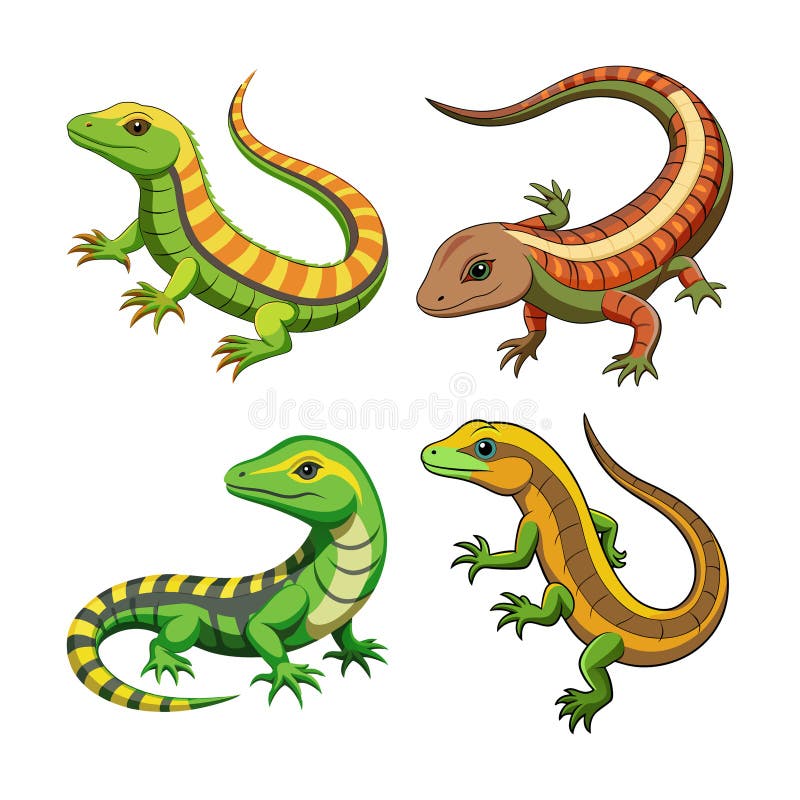 Realistic Alligator Lizard Color Illustration Stock Vector ...