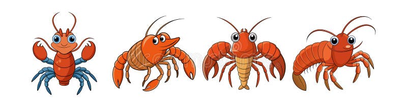 Realistic Alpheus Crustacean Colorful Illustration Stock Illustration ...