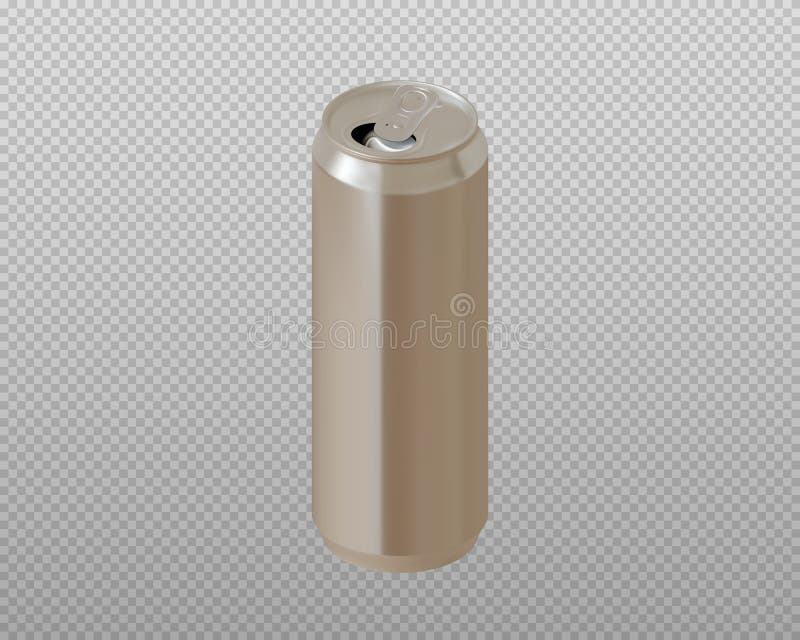 Realistic Aluminum Can. Metallic Can for Drinks. Open Can Stock Vector ...