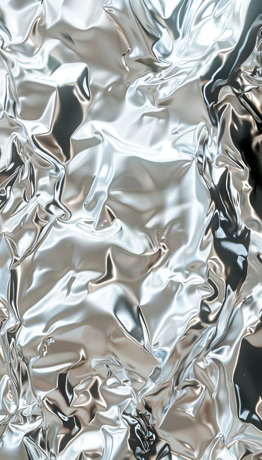 Realistic Aluminum Foil Layout Featuring a Sleek Metallic Surface with ...