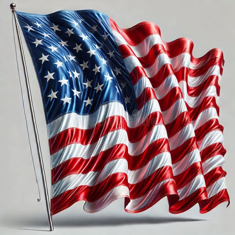 Realistic American Flag Design Stock Illustration - Illustration of ...
