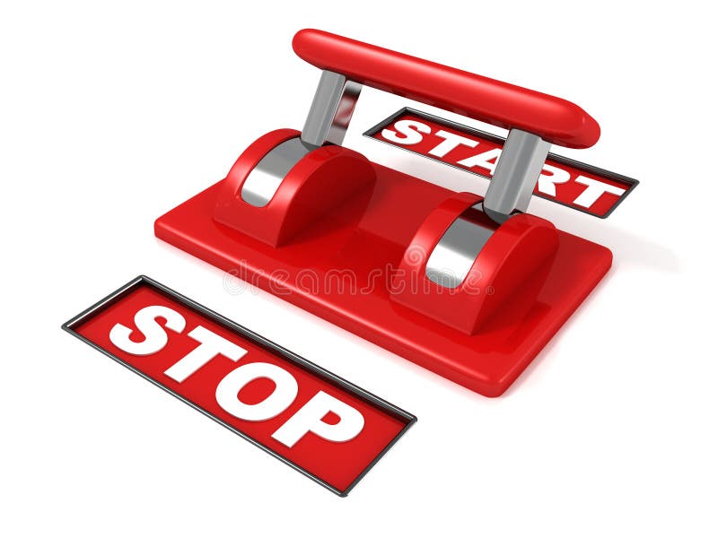 Realistic Analog Toggle Start Stop Red Switch Stock Illustration ...