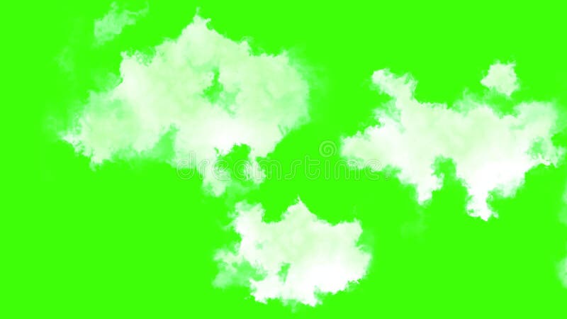 Realistic Animated Clouds Moving on Green Screen Background Stock ...