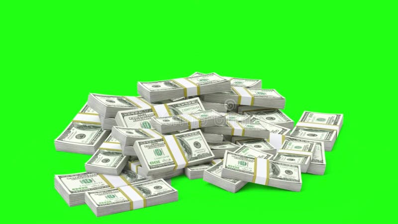 : Money Falling, Banknotes are Falling on a Green Screen. Money Rain ...