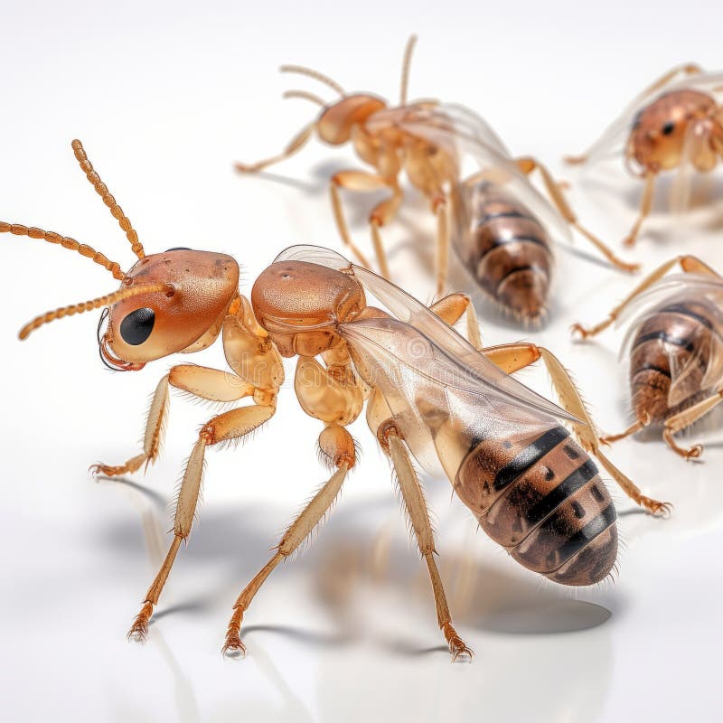 Realistic 3d Rendering of Ants in Amber and Beige Stock Illustration ...