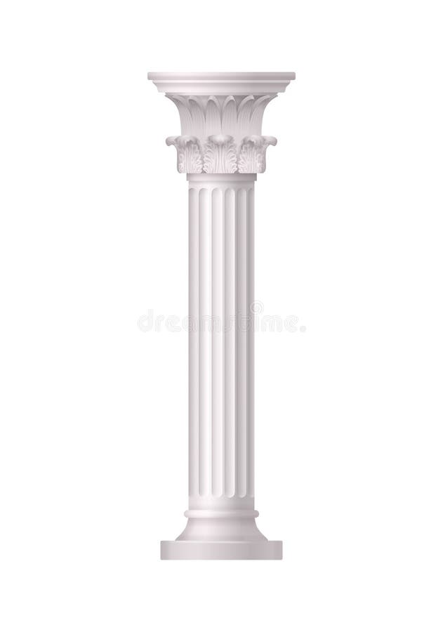 Realistic Antique Column Composition Stock Illustration - Illustration ...