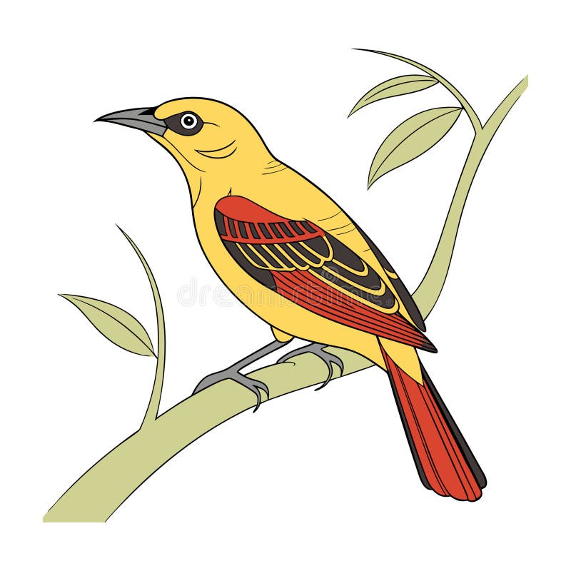 Realistic Apapane Bird Illustration in Nature Stock Photo ...