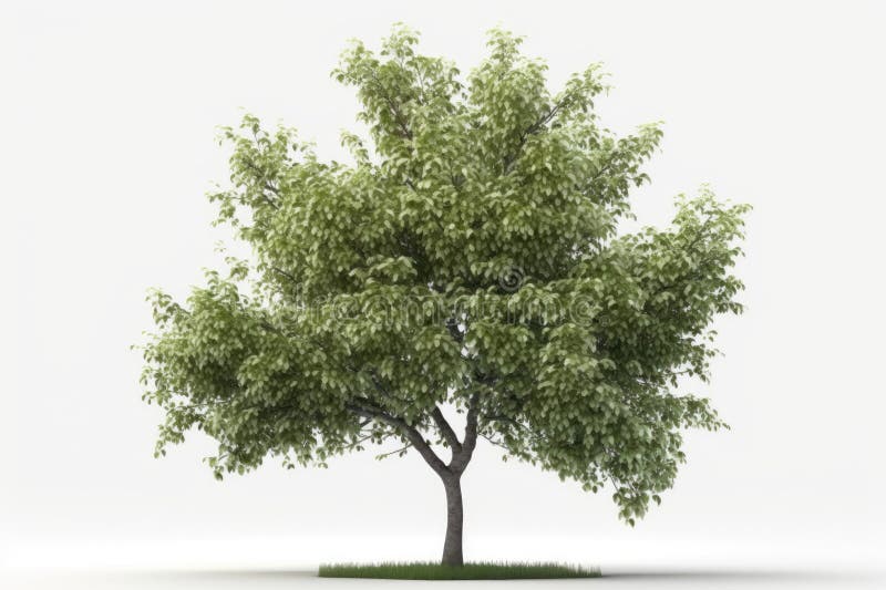 Realistic Apple Tree on White Background for Invitations and Posters ...