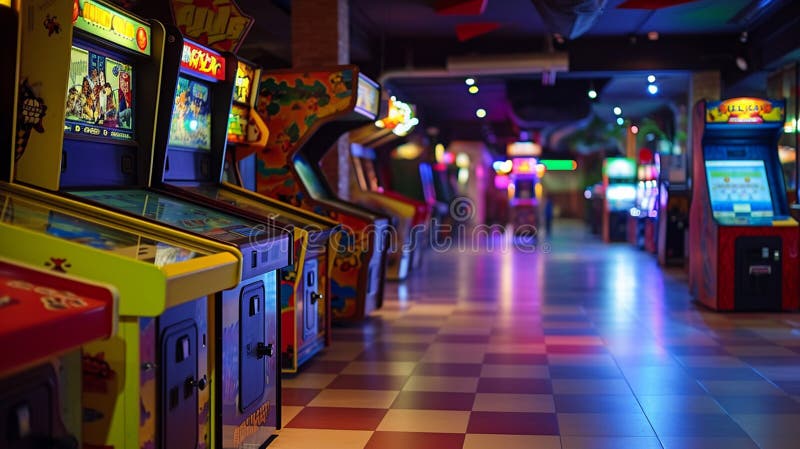 Realistic Arcade Game Machine Set with Isolated Front Views ...