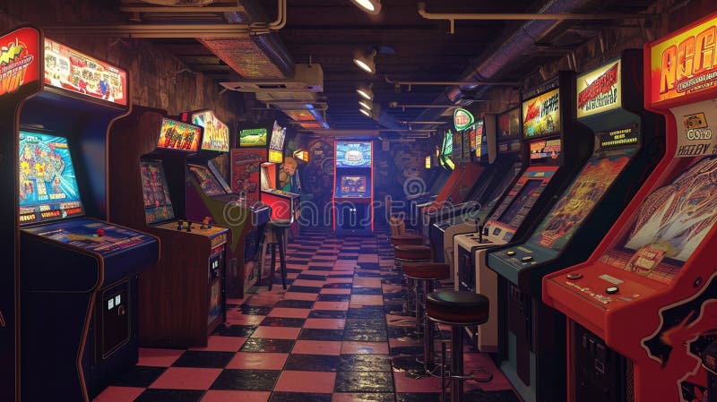 Realistic Arcade Game Machine Set with Isolated Front Views ...