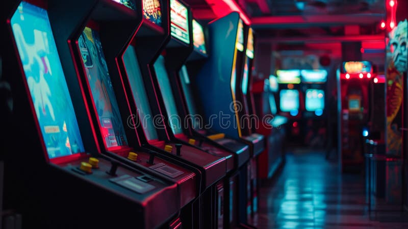 Realistic Arcade Game Machine Set with Isolated Front Views ...