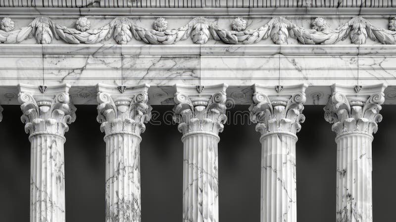 Realistic Architectural Detail Marble Pillars in a Building Captured in ...