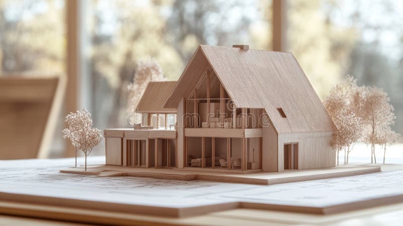 Realistic Architectural Model Showcasing Exterior and Interior Design ...