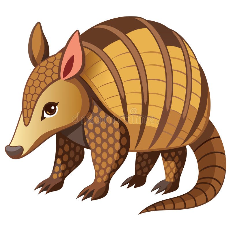 Realistic Armadillo Vector for Wildlife and Nature Art Stock Vector ...