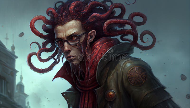 Realistic Art of a Man in the Form of an Octopus. Generated by ...