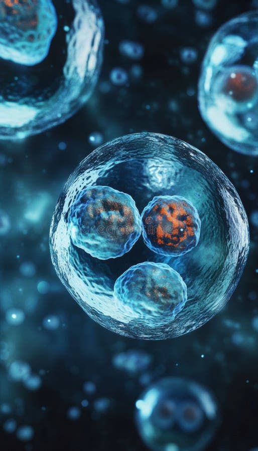 Realistic Artistic Representation of Stem Cells Dividing and Cloning in ...