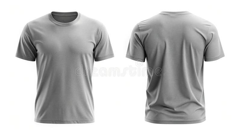 Realistic Ash Gray TShirt Mockup Front and Back Views HighQuality ...