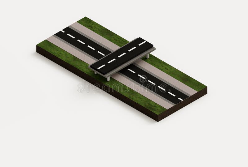 Realistic Asphalt Road Structure Cross Section Diagram in Isometric ...