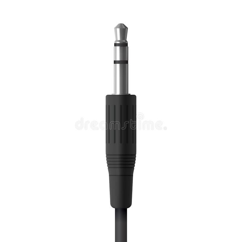 Realistic Audio Mini Jack Plug. Isolated Vector Illustration of White ...