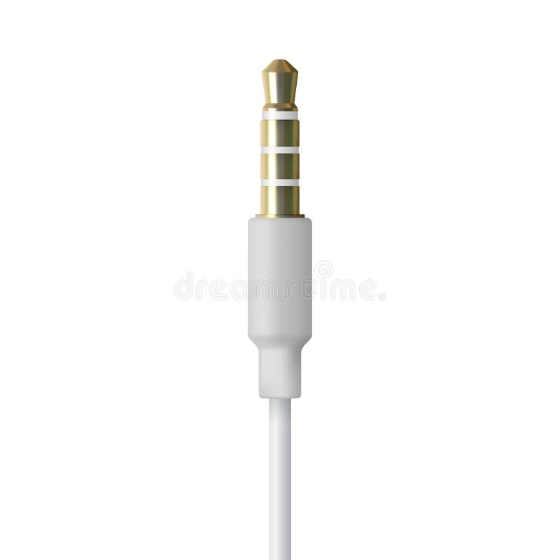Realistic Audio Mini Jack Plug. Isolated Vector Illustration of White ...