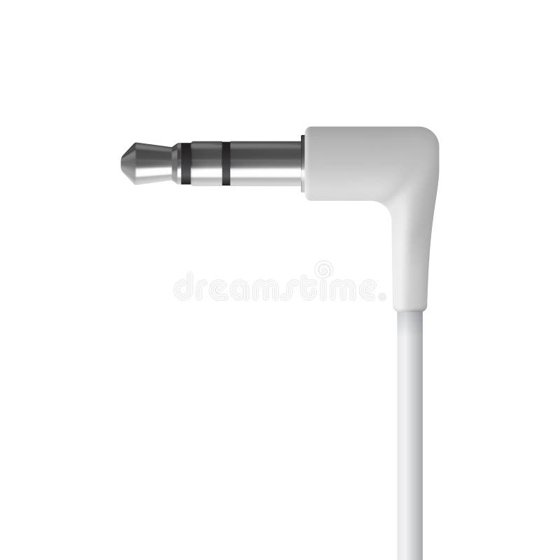 Realistic Audio Mini Jack Plug. Isolated Vector Illustration of White ...