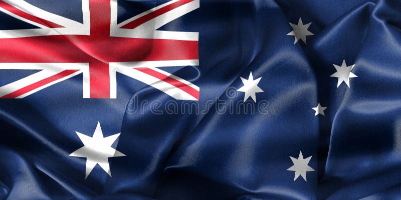Australia Flag - Waving Fabric Flag Stock Illustration - Illustration ...