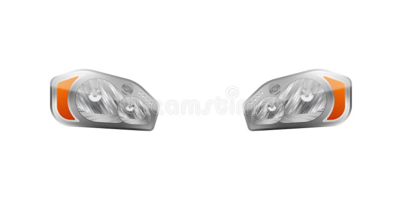 Realistic Auto Headlights Composition Stock Vector - Illustration of ...