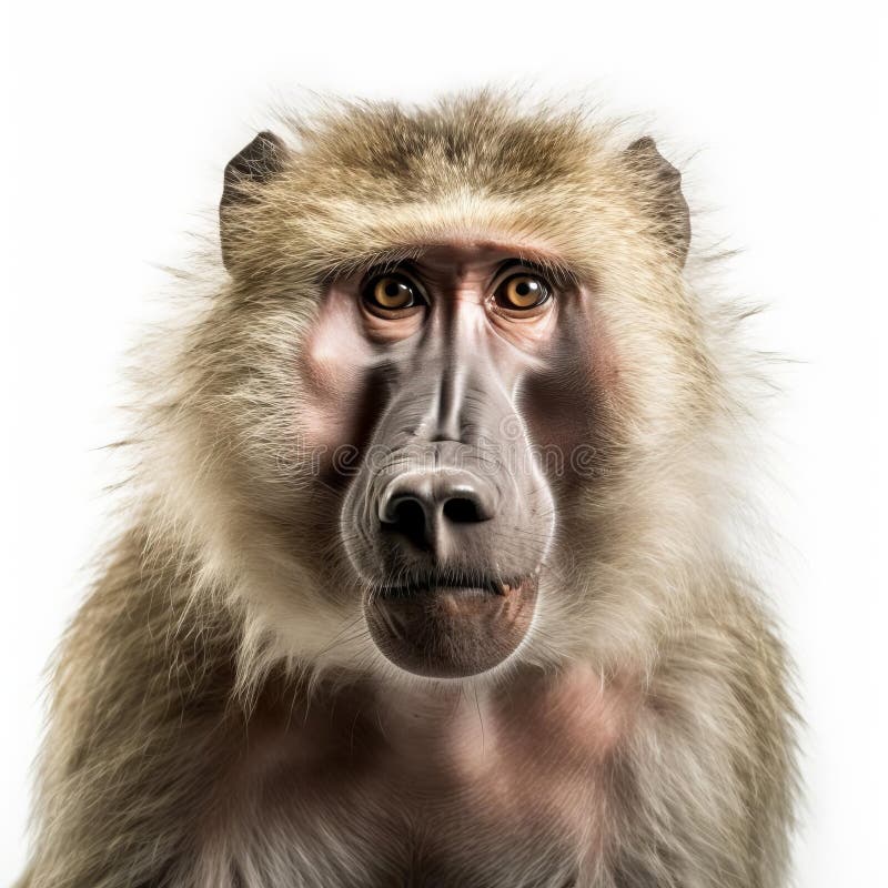 Realistic Baboon Portrait with Expressive Eyes and Mane Stock ...