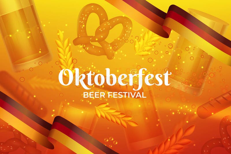 Realistic Background Oktoberfest Vector Design Illustration Stock ...
